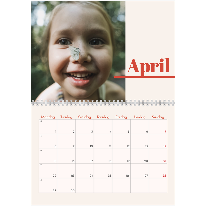 Kalender 90-talls stil | Fotokalender A4 Dobbel